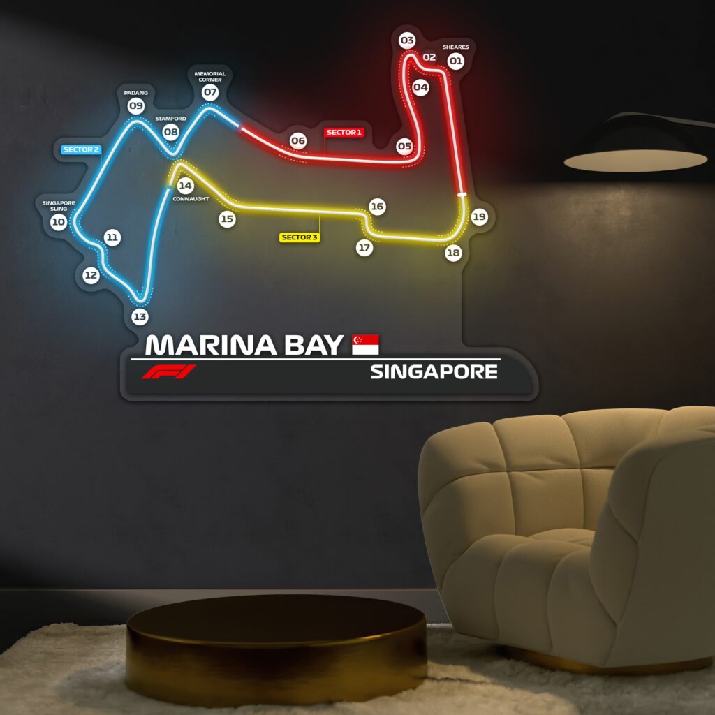 Marina Bay, Singapore - F1 NEON RACE TRACK - The Neon Company